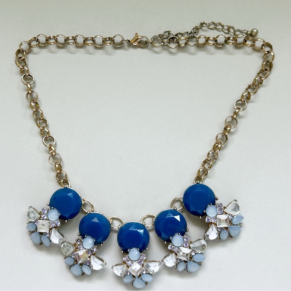 Jewelry | Periwinkle Lavender Royal Blue Crystal Bib Statement Necklace ...